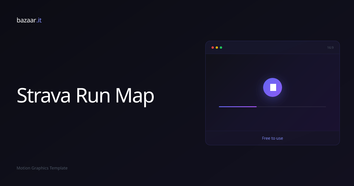 Strava Run Map | Free Template | Bazaar.it